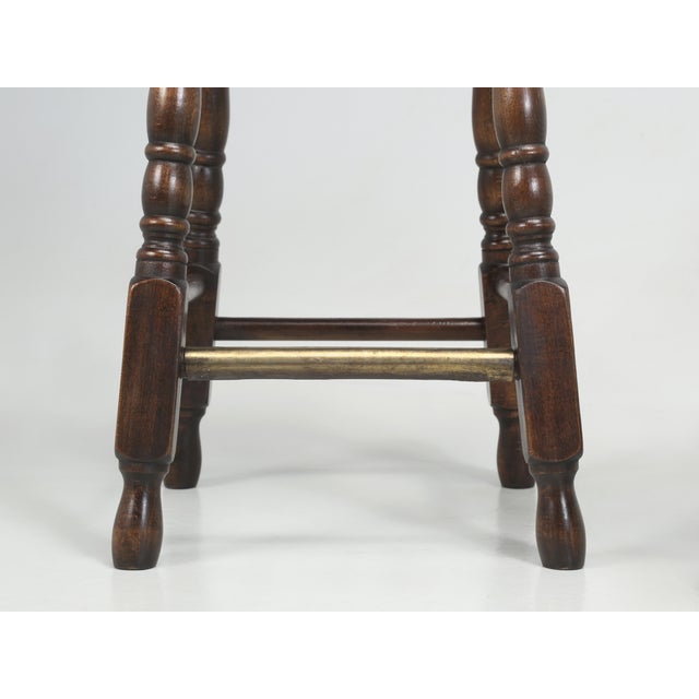 Pair of Irish Elm Wood Saddle Seat Stools Perfect for American Kitchen ...