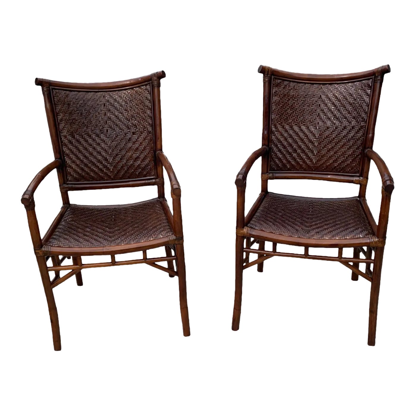 Late 20th Century Vintage Selamat Designs Cane and Thatch Dining Chairs ...
