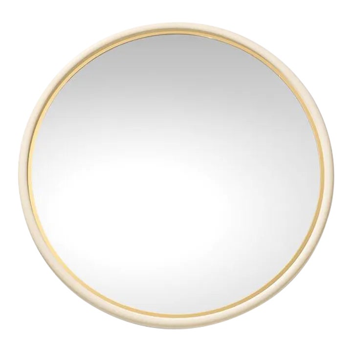AERIN Faux Shagreen Wall Mirror, Cream | Chairish
