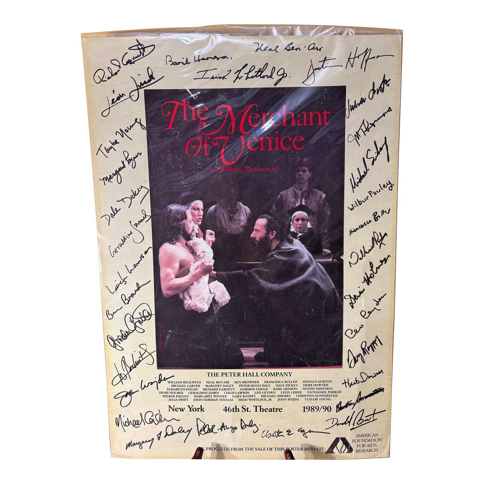 1989 the Merchant of Venice Broadway Poster — Hand Signed by Dustin ...