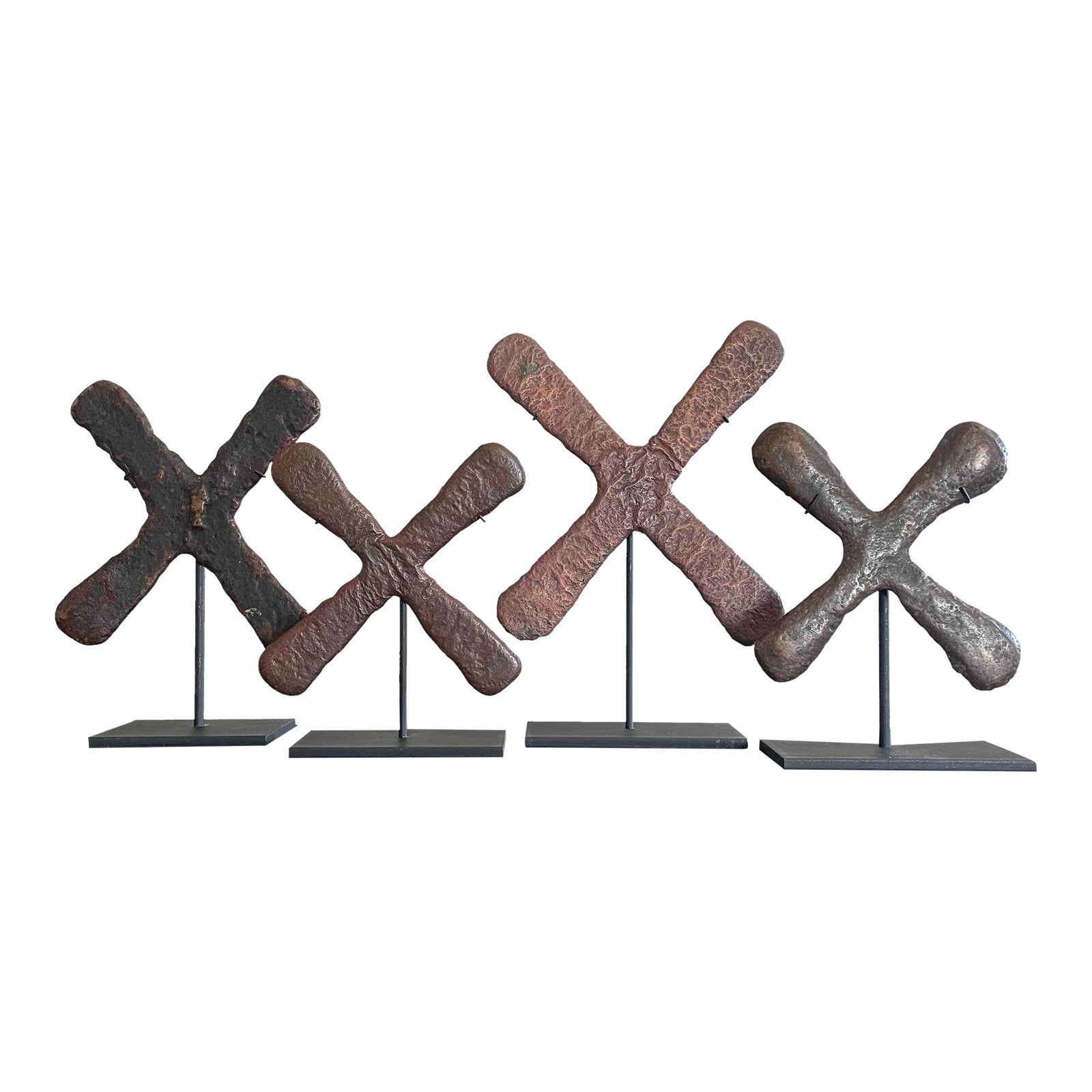 Antique African Katanga Currency Crosses- a Set of 4 | Chairish