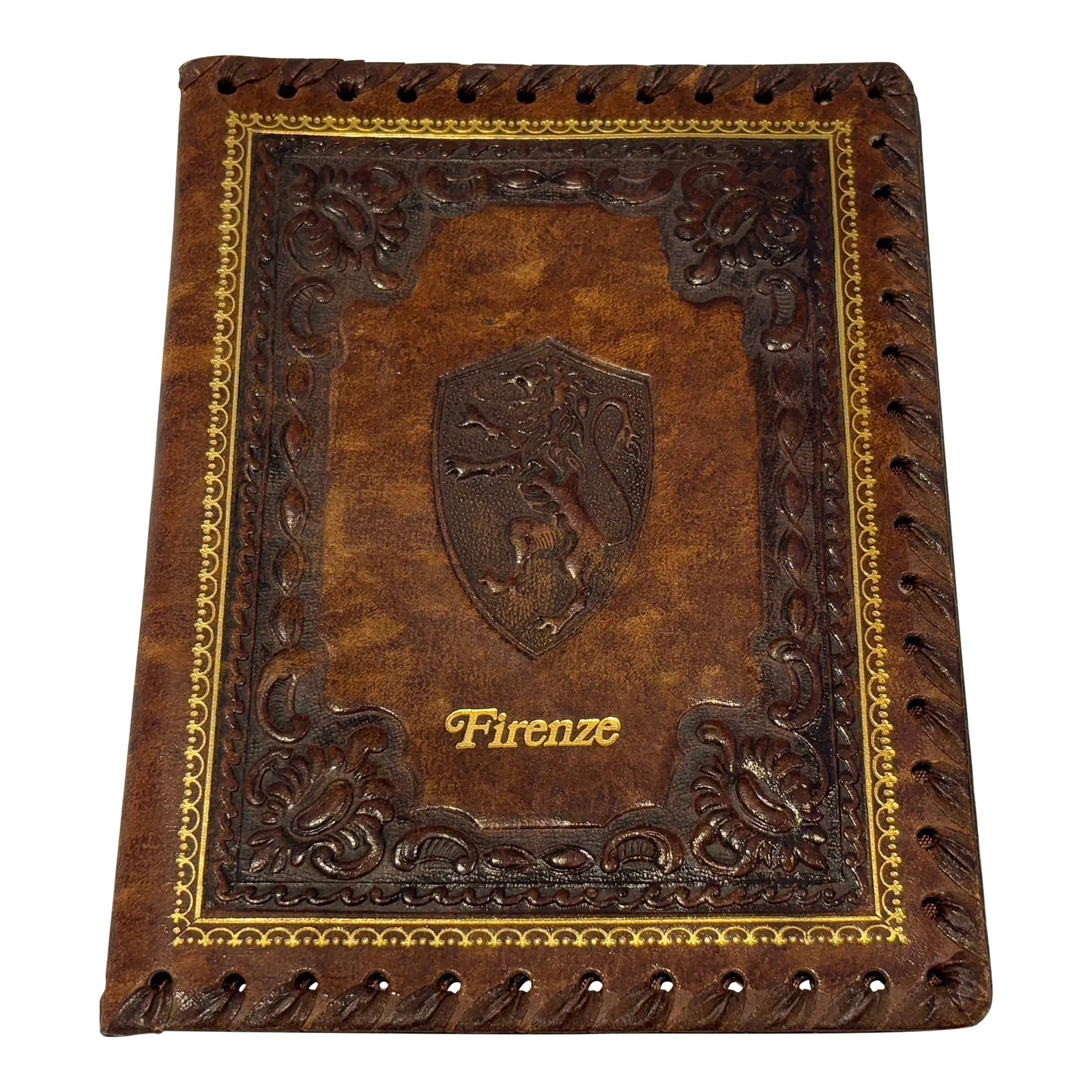 Handmade Vintage Italian Firenze Embossed Brown Leather Notebook 1960 ...