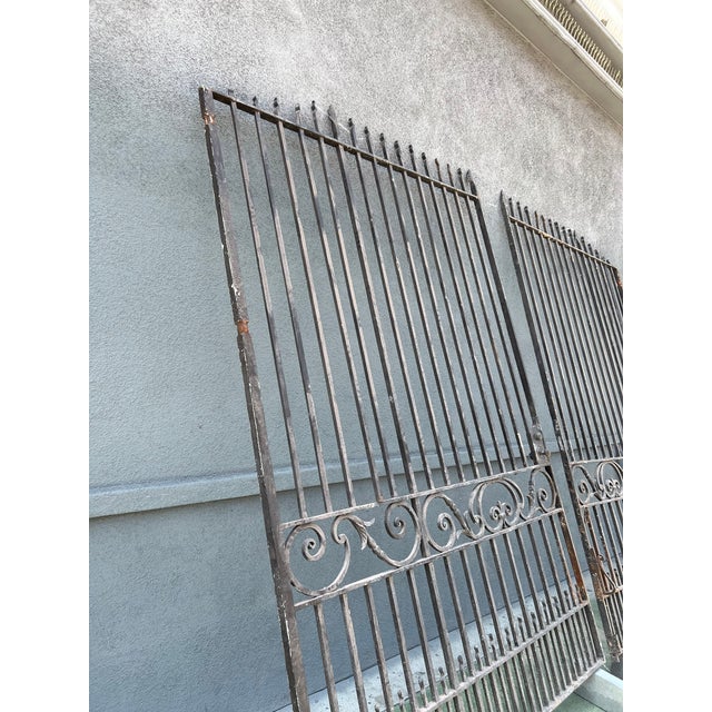 1920s Oversized Gothic Driveway Gates in Solid Iron - Set of 2 | Chairish