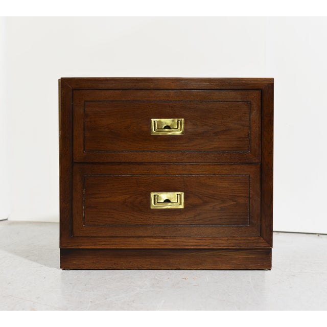 1970s Campaign Nightstand by Dixie Furniture Act II Collection - a ...