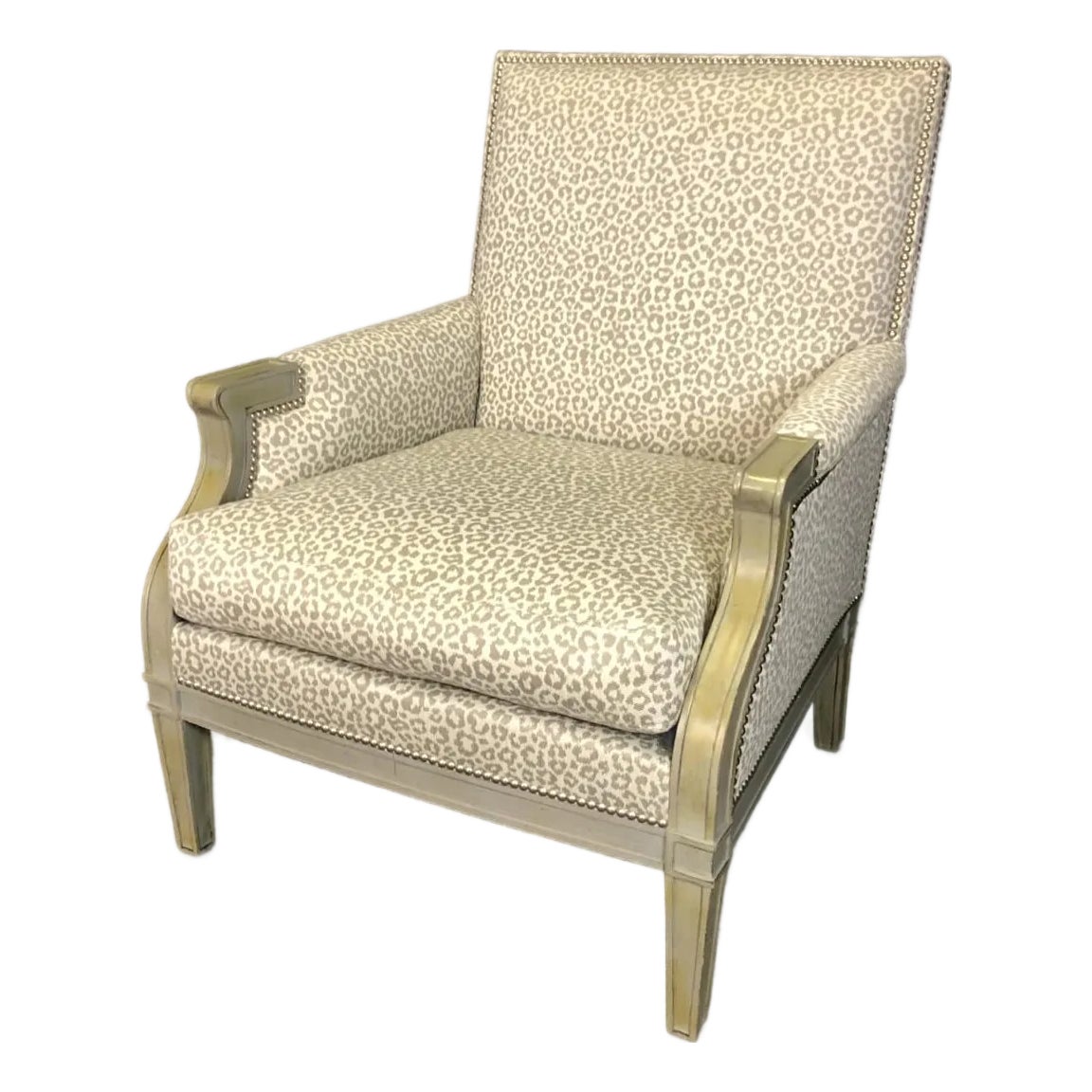New Showroom Sample Lillian August Leopard Print Upholstered Arm Chair ...