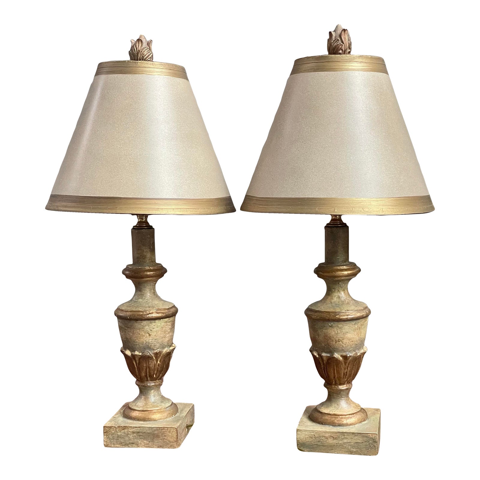 Vintage Italian Style Finial Lamps, 1 Pair | Chairish