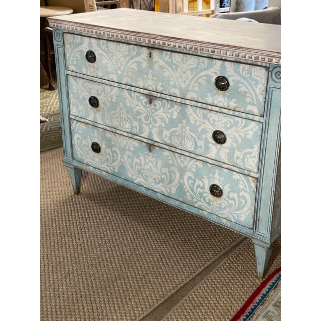 Antique English Blue & White Painted Dresser 1820 | Chairish