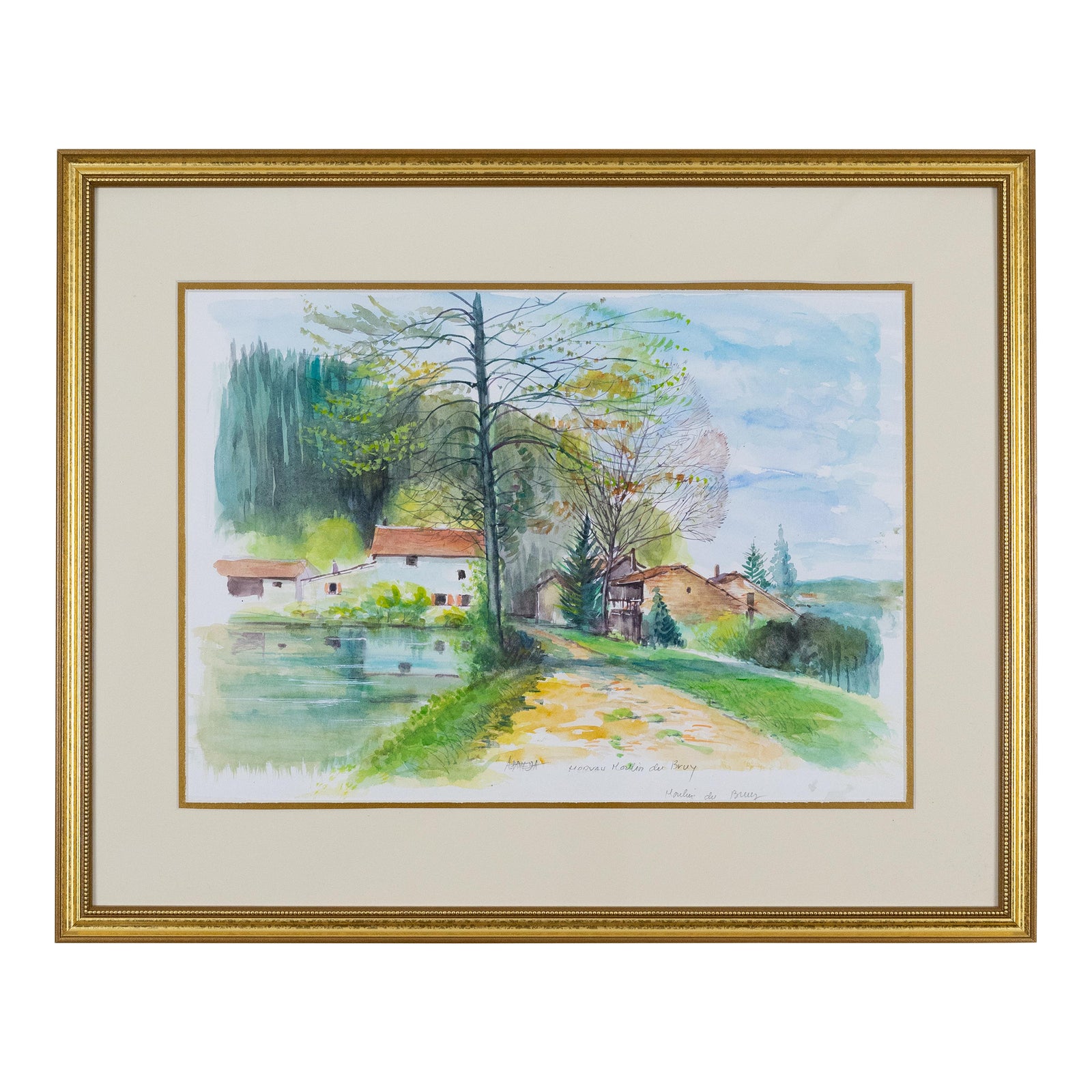 1929 Antoine Paneda Morvan, Moulin De Bruy Original Watercolor Painting ...