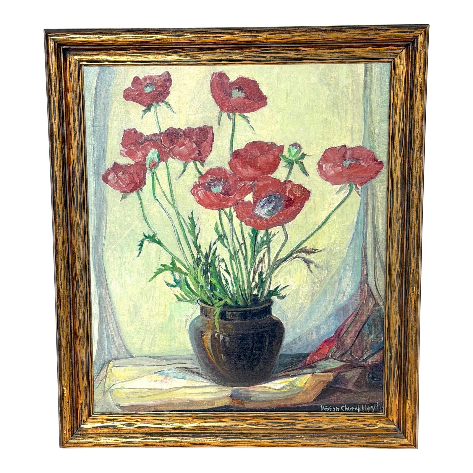Vivian Church Hoyt (1880–1957) American Still Life of Poppies | Chairish