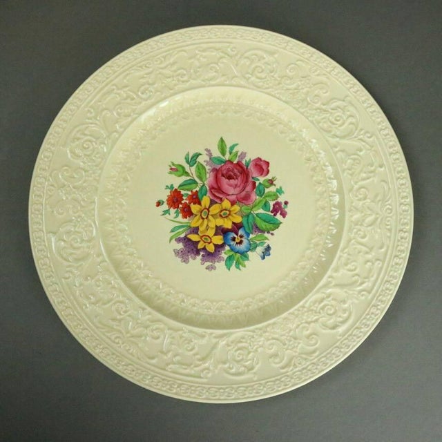 12 Antique English Royal Cauldron Embossed Porcelain Dinner Plates ... 12 Antique English Royal Cauldron Embossed Porcelain Dinner Plates ...