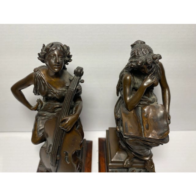 Antique Ruffino Besserdich Bronze Sculptures of Muses - a Pair | Chairish