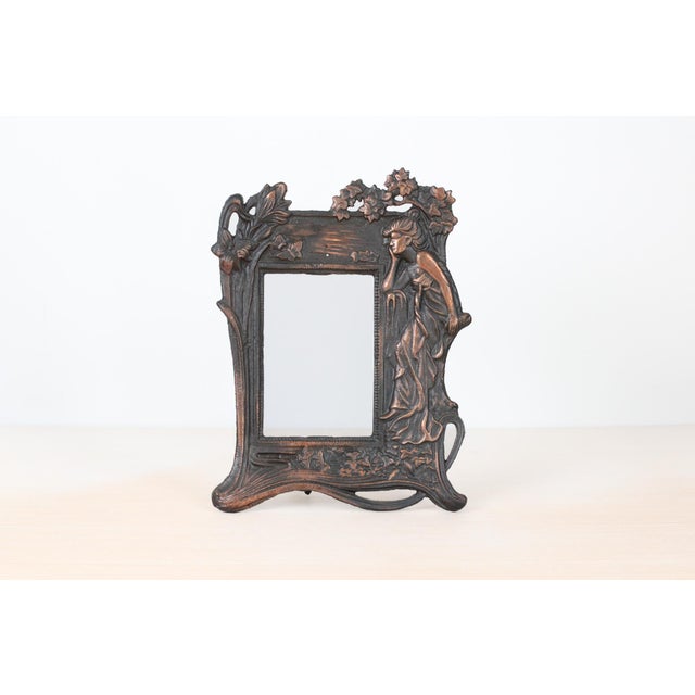 Mid-Century Art Nouveau–Style Cast Iron Picture Frame | Chairish