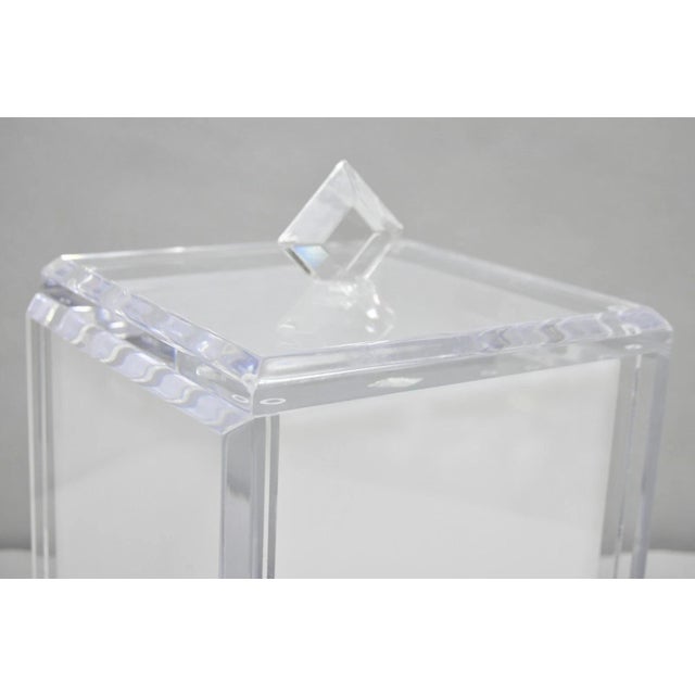 Vintage Mid Century Modern Clear Lucite Acrylic Diamond Handle Ice ...