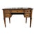 Sligh Demilune Walnut and Tooled Leather Writing Desk - Vintage Late ...