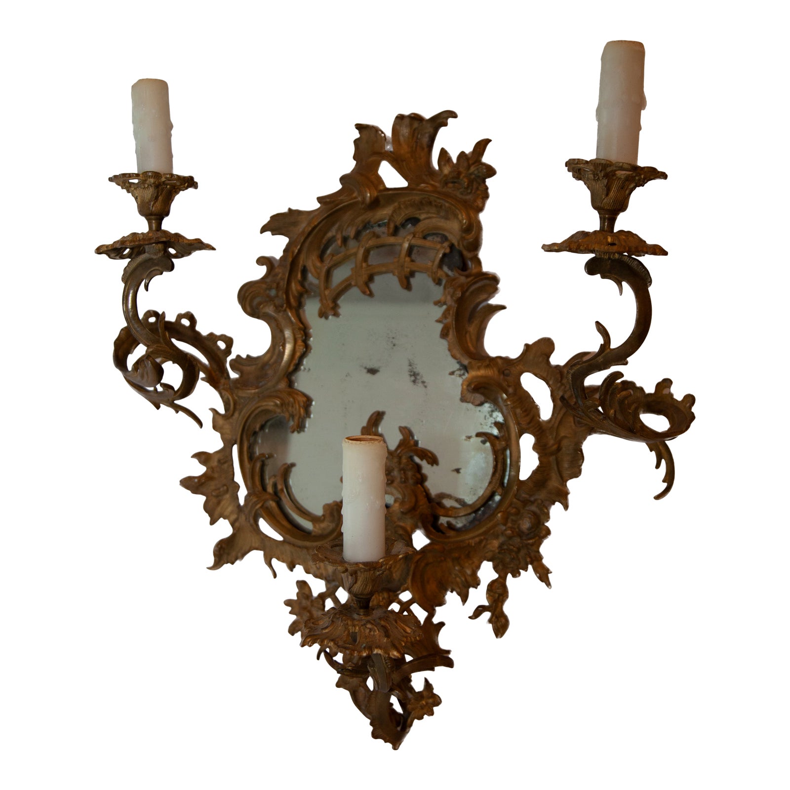 Mid 19th Century English Rococo Chippendale Style Girandole Sconce ...
