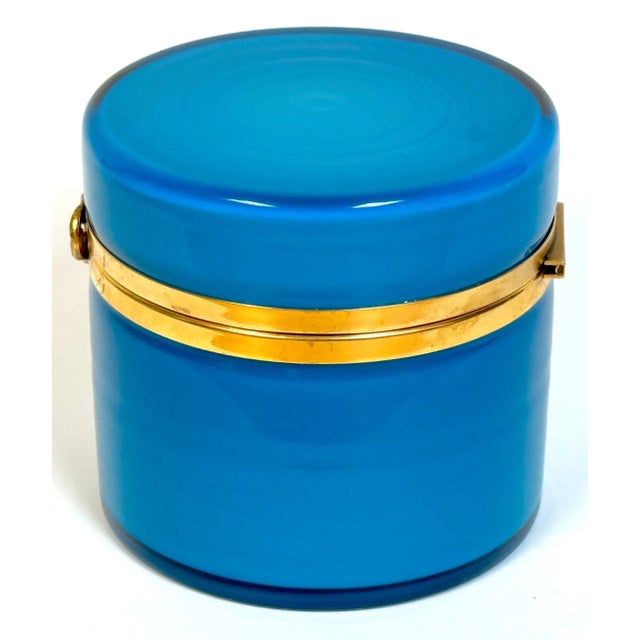 Stunning Blue Murano Glass Ormolu Mounted Round Table Box | Chairish