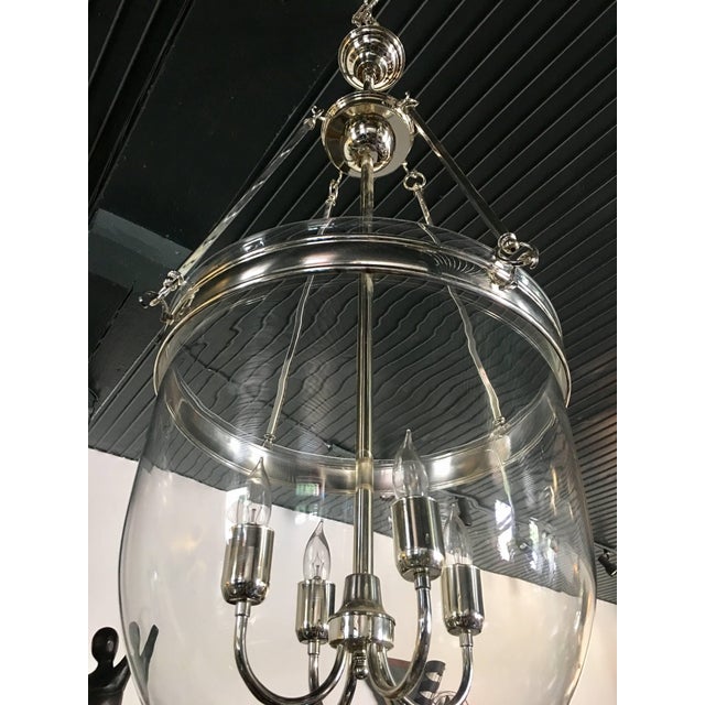Large Glass and Chrome Bell Jar Lantern | Chairish