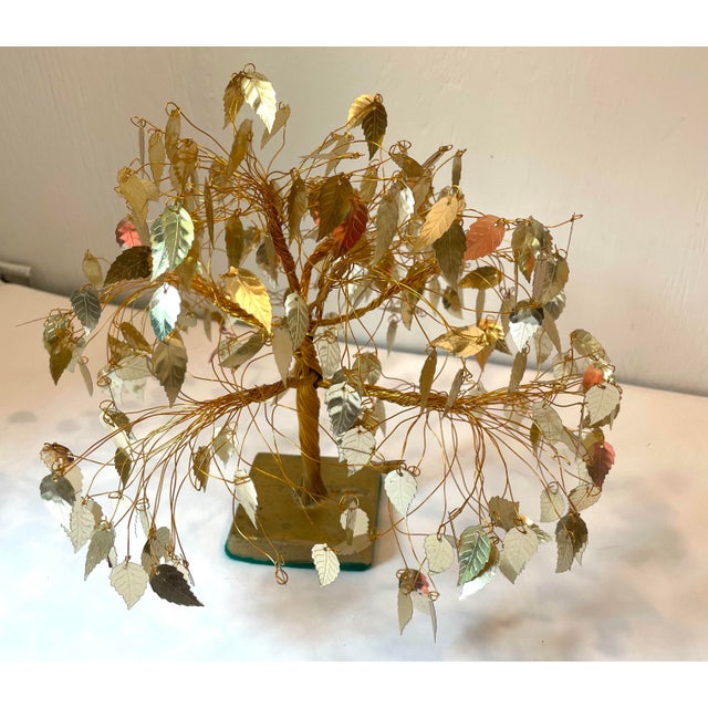 Vintage Brutalist Gold Leaf Tree | Chairish