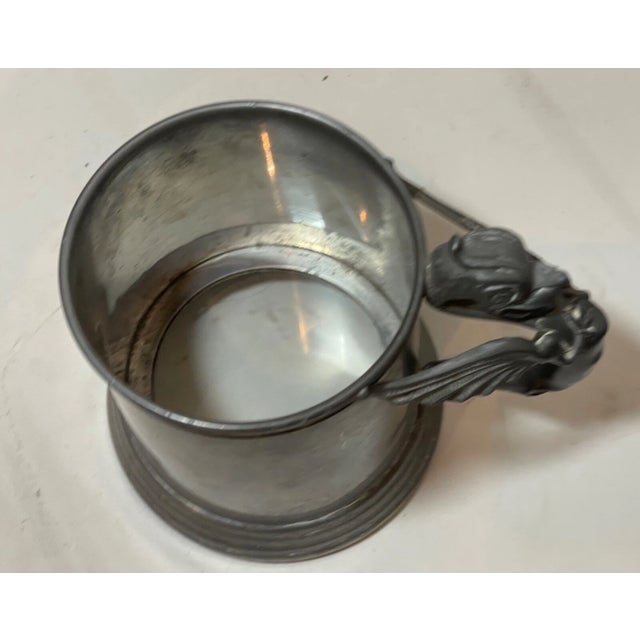 Antique 1932 Beer Stein Pewter Glass Copper Figural Griffin Dragon ...