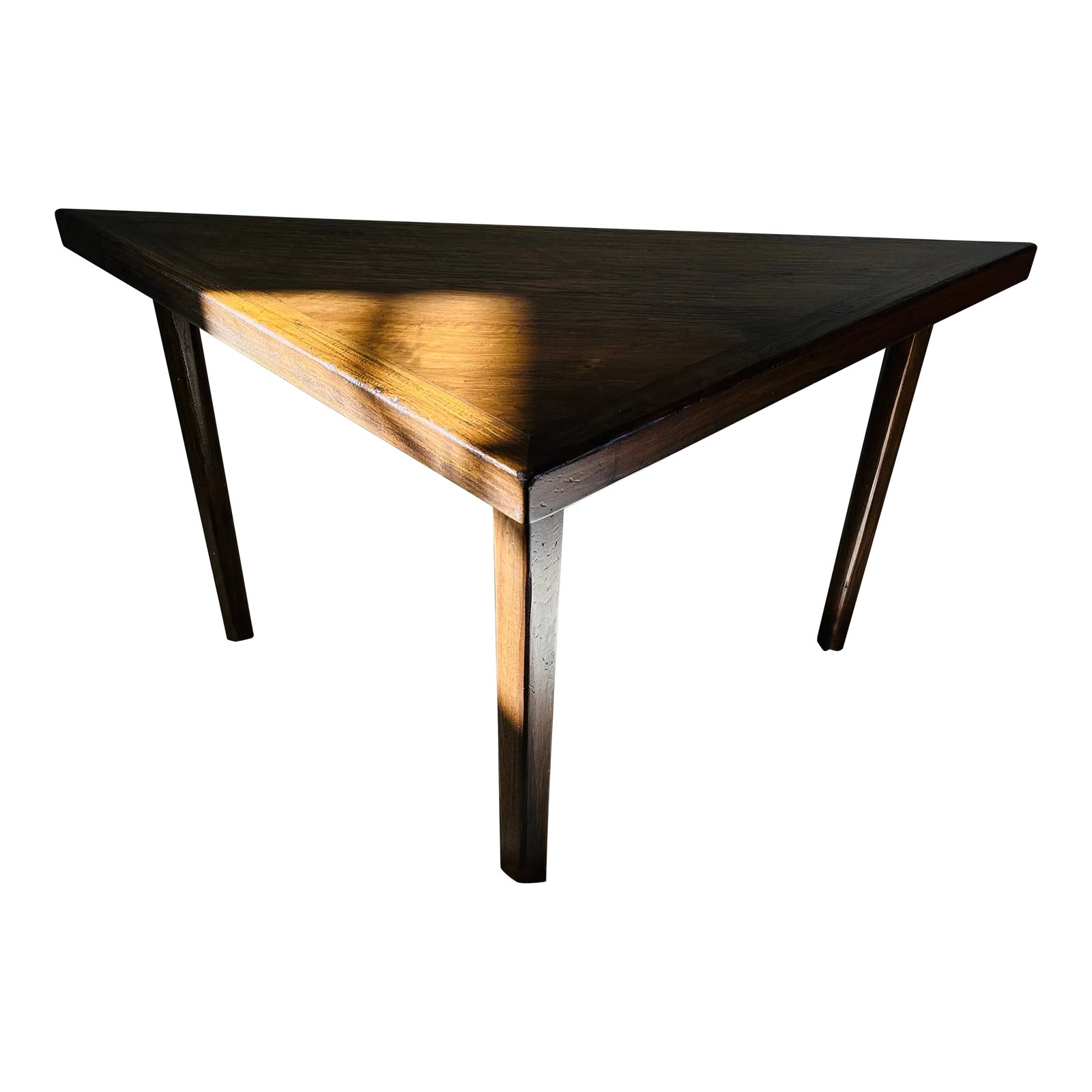 Vintage Oak Triangular Side Table, Desk or Sofa Table | Chairish