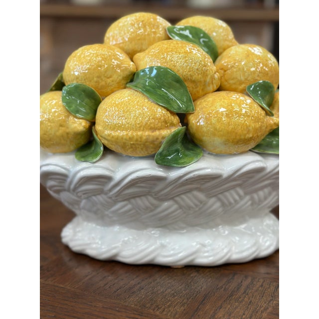 Vintage Italian Lemon Ceramic Glazed Centerpiece Topiary | Chairish
