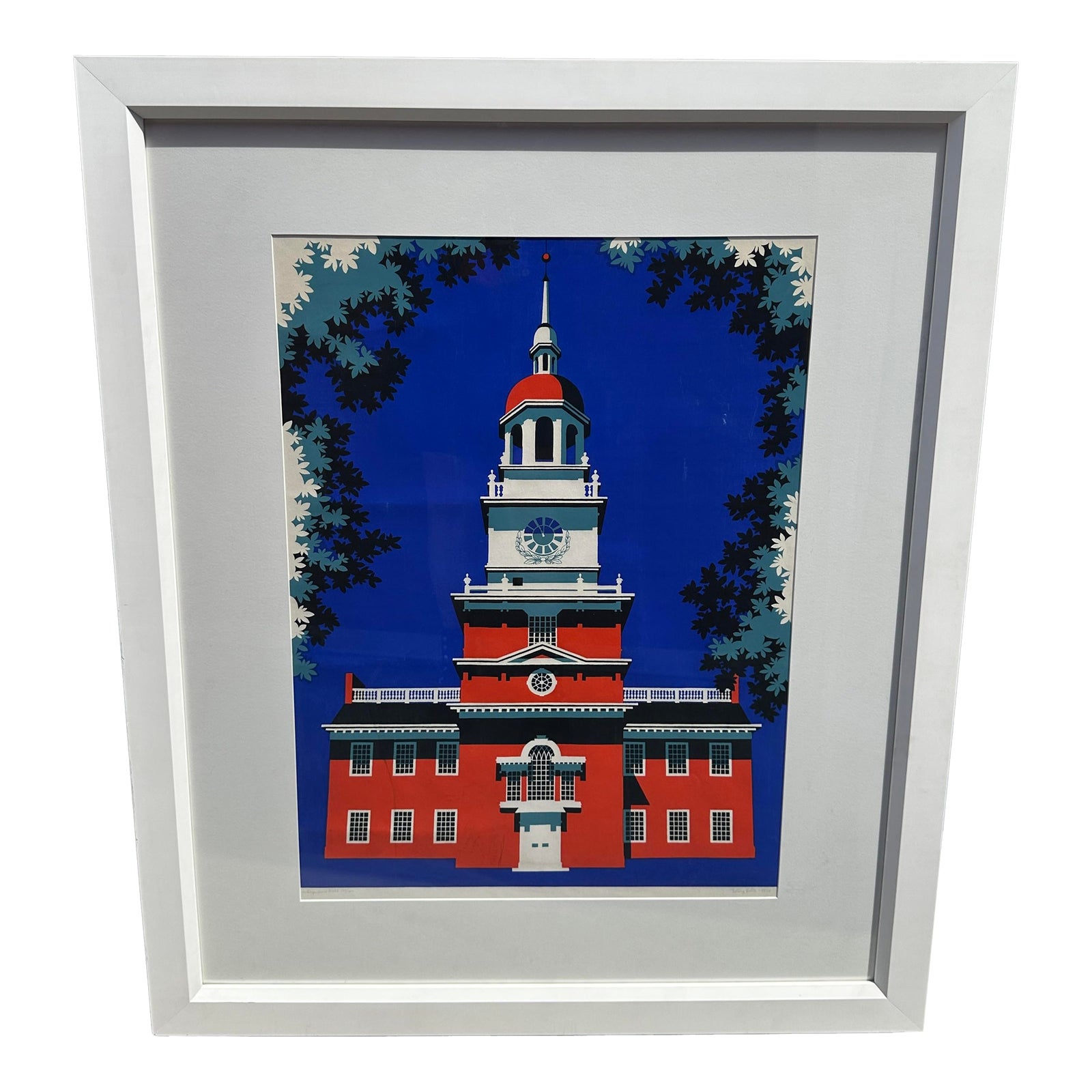 Betsy Bates Signed Serigraph "Independence Hall" Pencil Numbered | Chairish