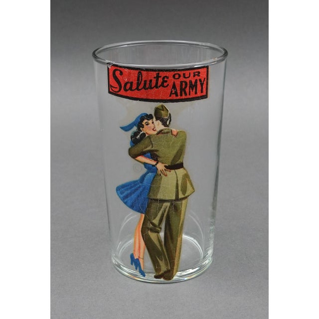 Wwii Homefront Military Peek A Boo Pin Up Risqué Girlie Barware Glasses