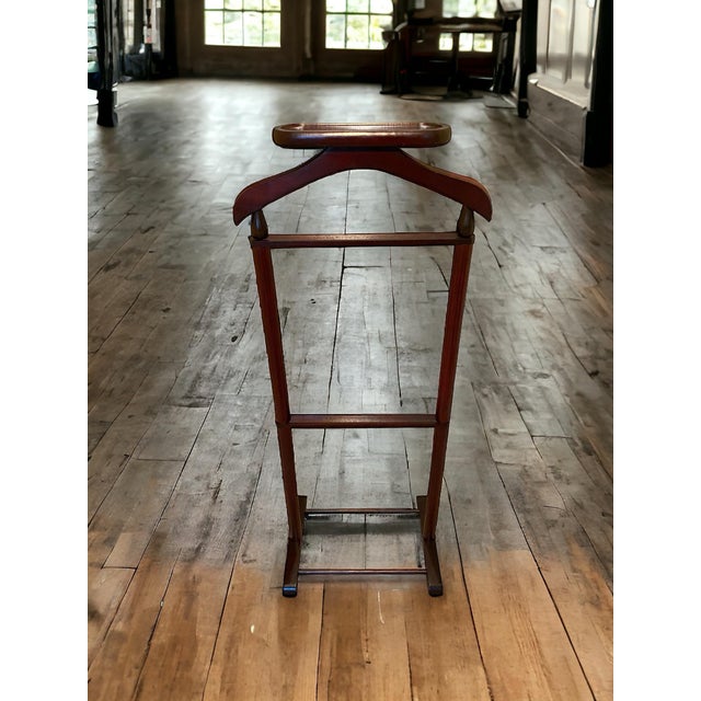 1970s Mahogany Solid Wood Valet Stand | Chairish