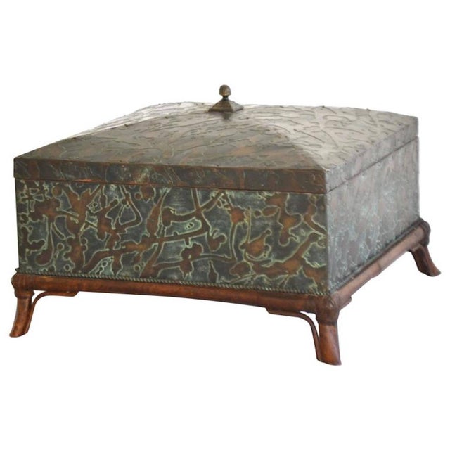 Postmodern Etched Brass Box | Chairish