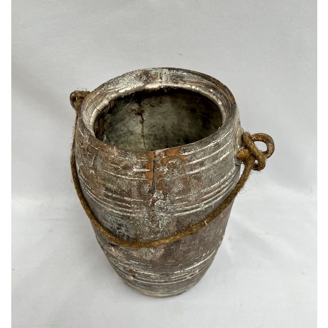 Vintage Handcrafted Turned Wood Butter Bucket/Vase | Chairish