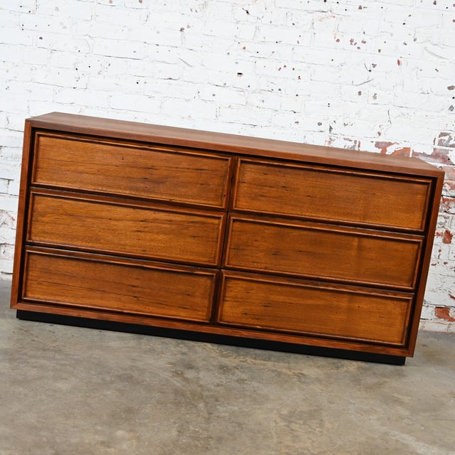 Mid Century Modern 6 Drawer Dresser by Dillingham Walnut & Pecky ...