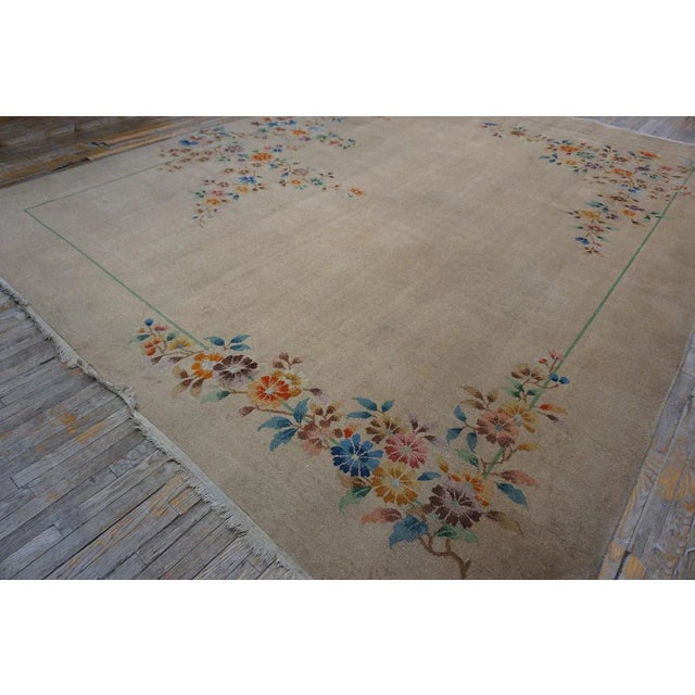 1930s Antique Chinese Art Deco Rug 11' 0'' X 13' 9''. | Chairish