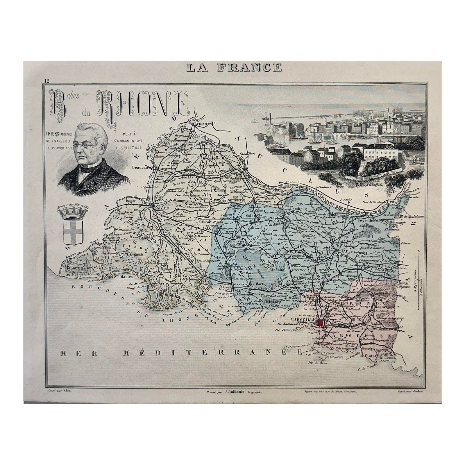 1883 Bouches-Du-Rhone, France | Chairish