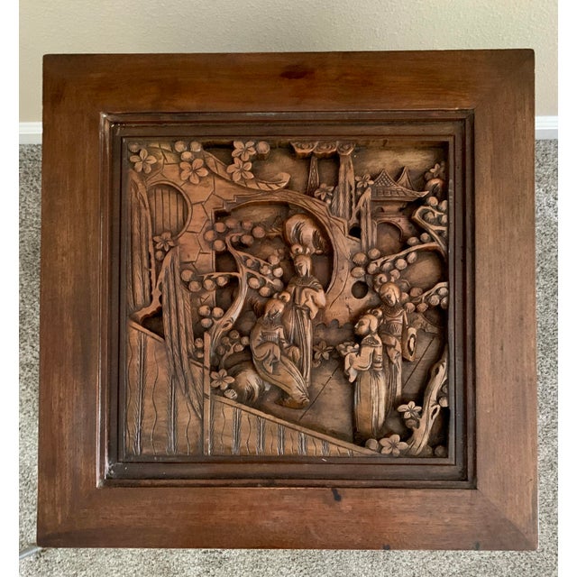 Antique Foo Dog Lion Chinese Carved Table Foo Dogs | Chairish