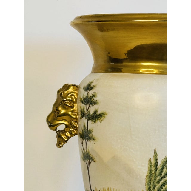 Late 20th Century Chelsea House Chinoiserie Hand Painted Urn With Gold ...