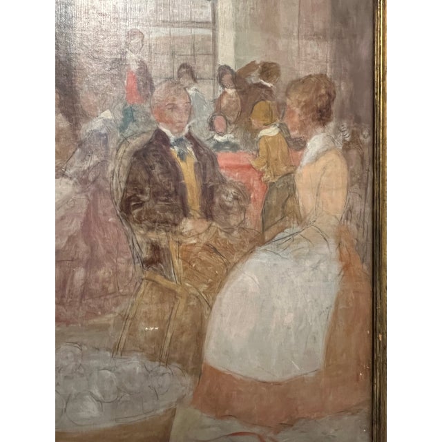 Early 19th Century Early American Social Realism Oil on Canvas Painting ...