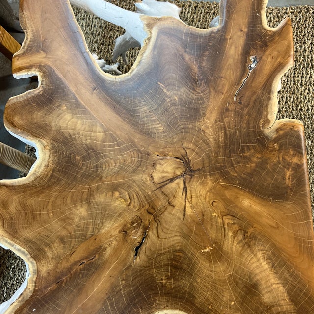 Organic Modern White Teak Root Coffee Table | Chairish