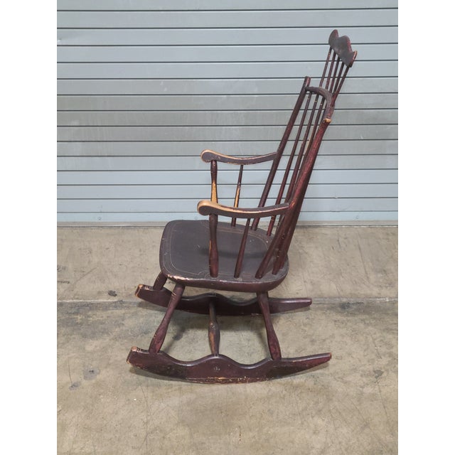 Late 19th Century Windsor Arm Rocking Chair Fan Back W Comb Back ...