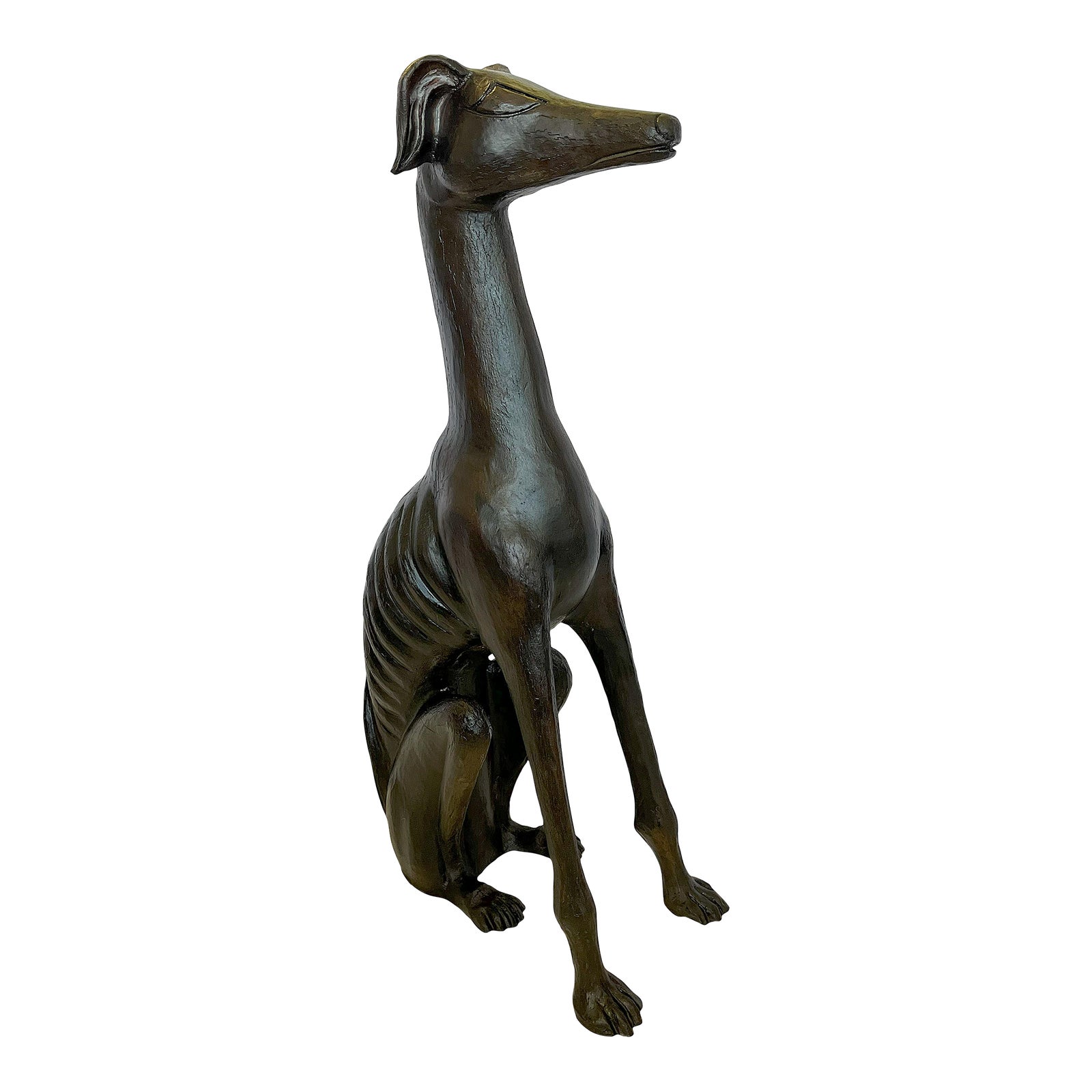 Mid Century Life-Size Whippet Statue | Chairish