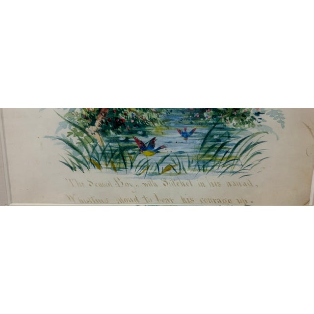Antique Black Forest Wood Frame With Antique Water Color Painting ...