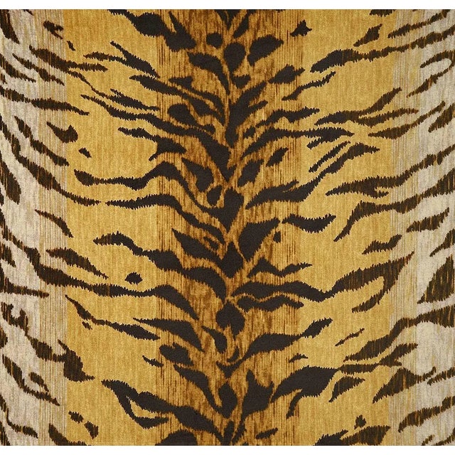 Velvet Tiger Print Upholstery Fabric - Sample | Chairish