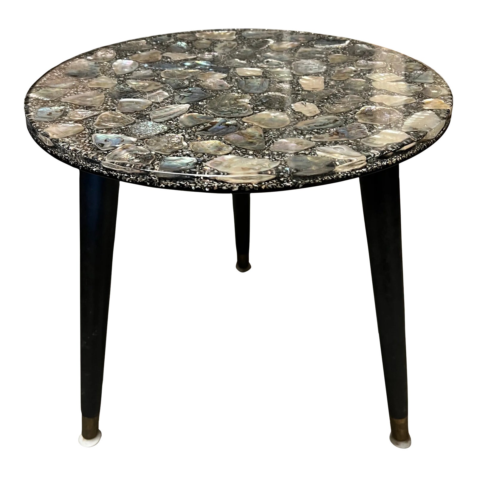 Mid 20th Century Mid-Century Modern Abalone Specimen Side Table | Chairish