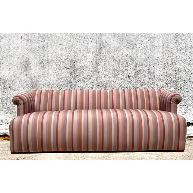 1980s Vintage Custom Roll Arm Sofa | Chairish