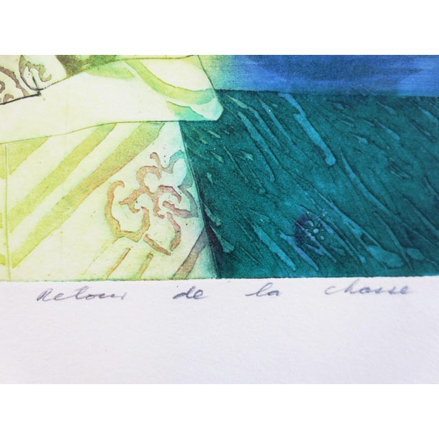 1990s "Retour De La Chasse" David Silverberg Etching Numbered 59/120 ...