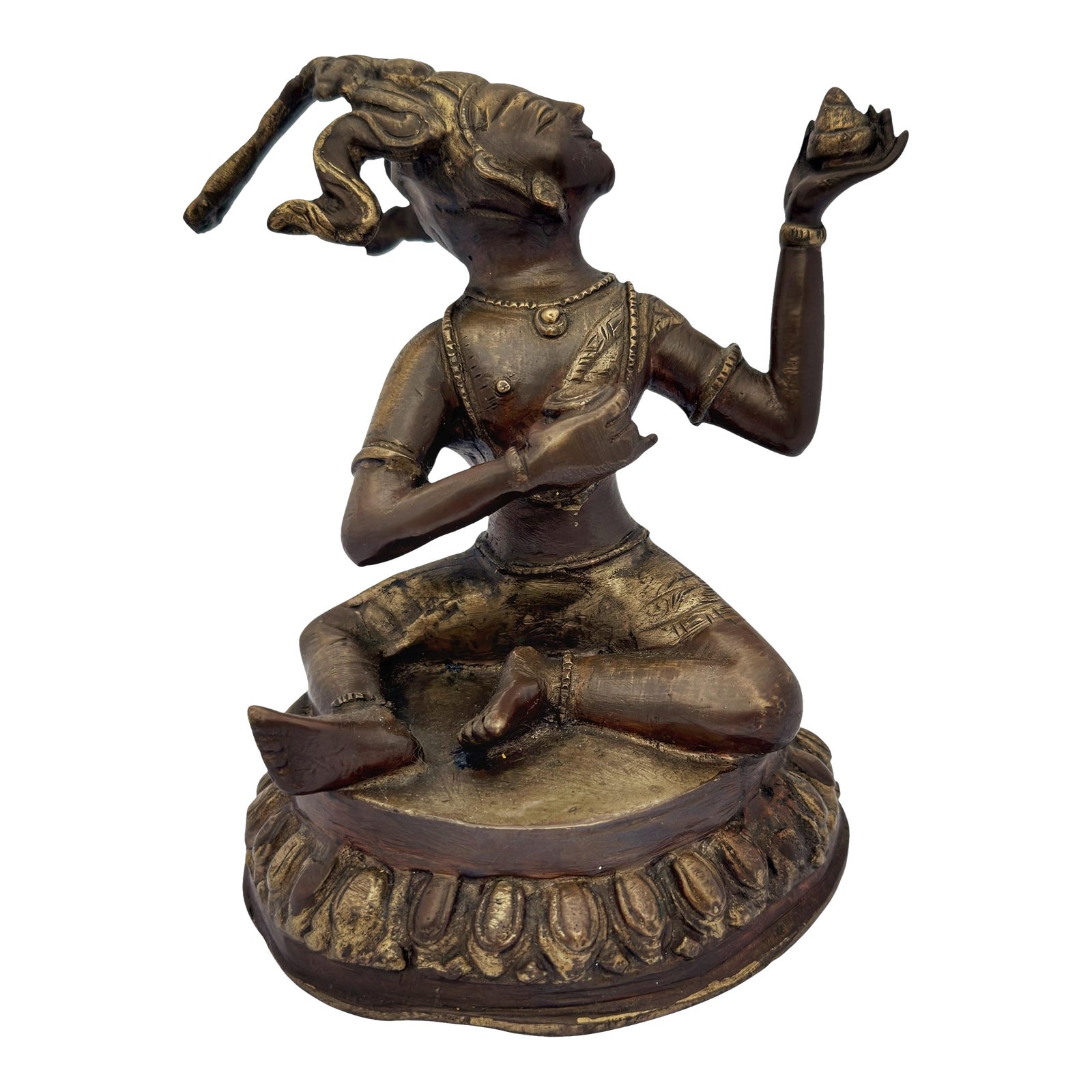 19th Century Sino-Tibetan Copper Bronze Figure of Virupa With Deer ...