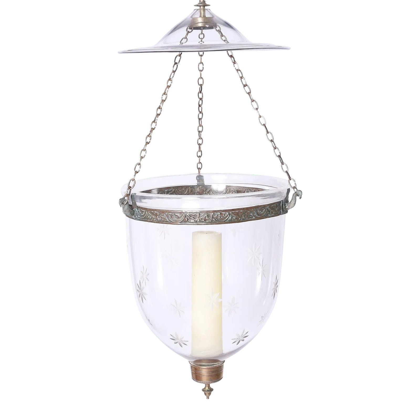 Antique Smoke Bell Light Fixture | Chairish