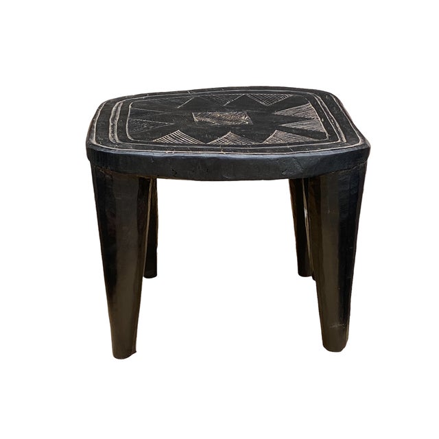 African Nupe Stool / Table Nigeria 19" W | Chairish
