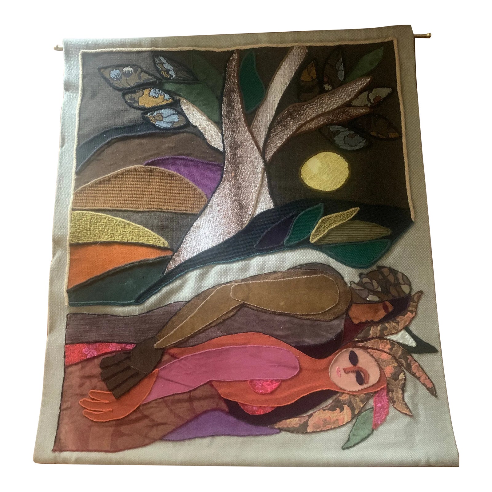 Vintage Helen Webber Wall Hanging Tapestry | Chairish