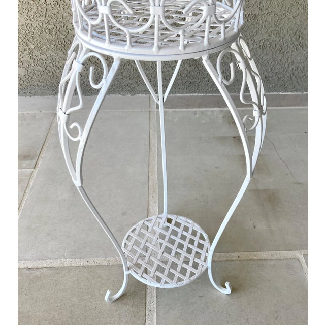 Mid-20th Century Hand Forged Two-Tier Iron Plant Stand | Chairish