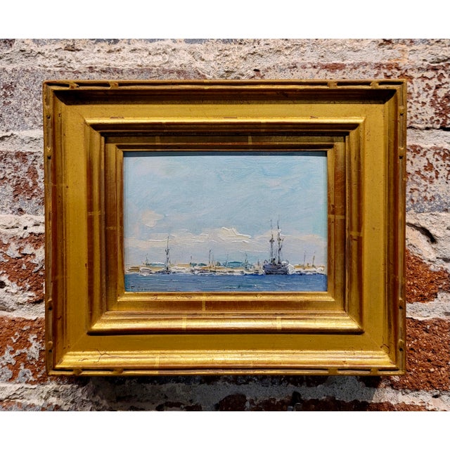 Frank Coburn - 1920s Los Angeles Harbor Scene - Impressionist Oil ...